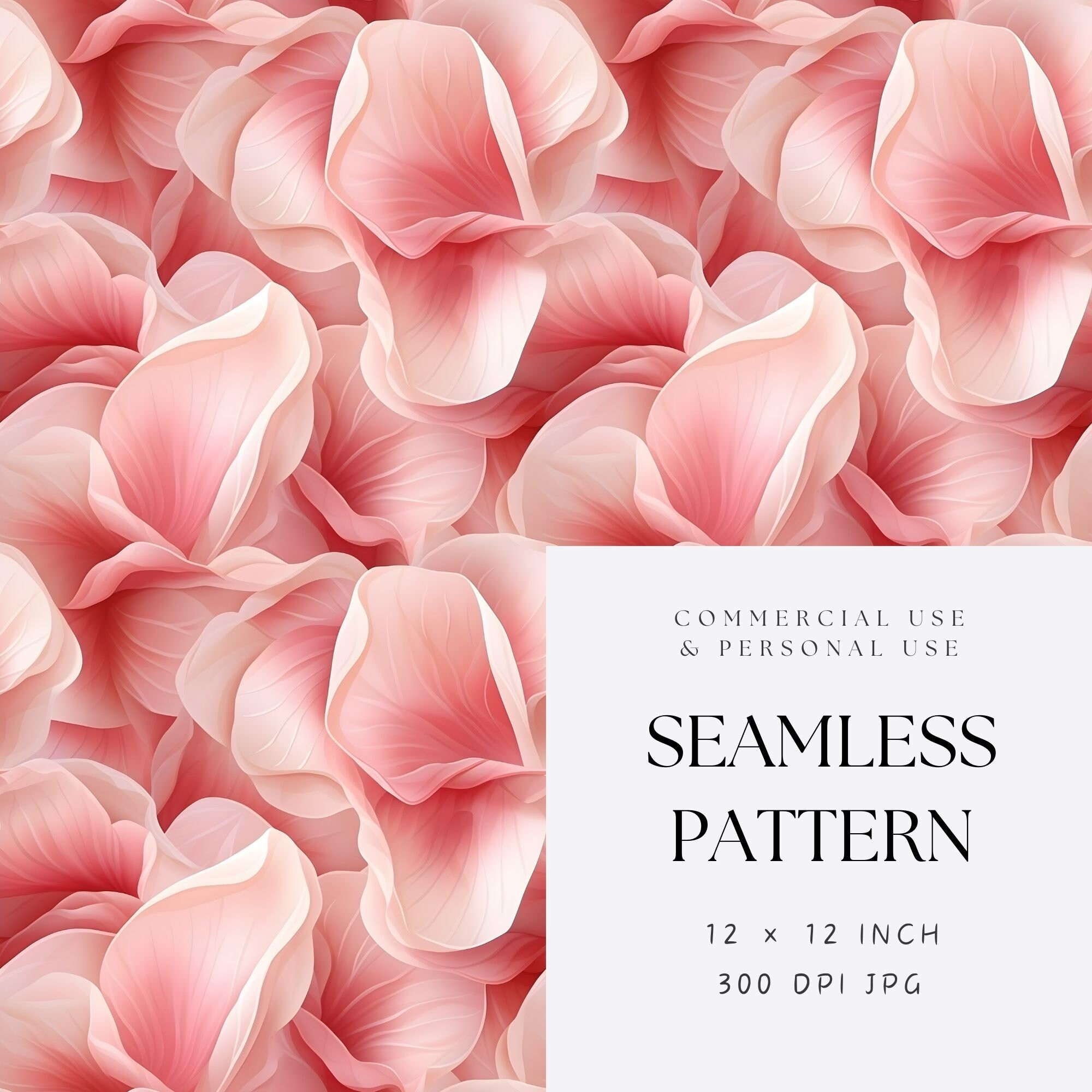 Rose Petal Papers, Watercolor Clipart Digital Paper, Red Rose Leaves ...