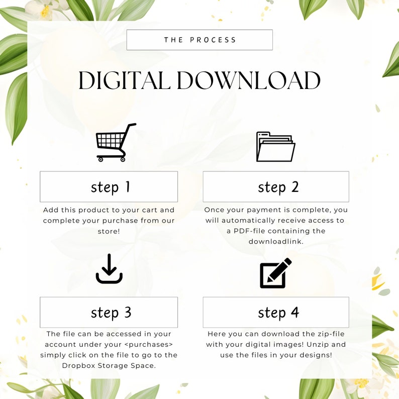 Lemon Digital Paper Seamless JPG, Summer Fruit Blossom Branches, Juicy ...