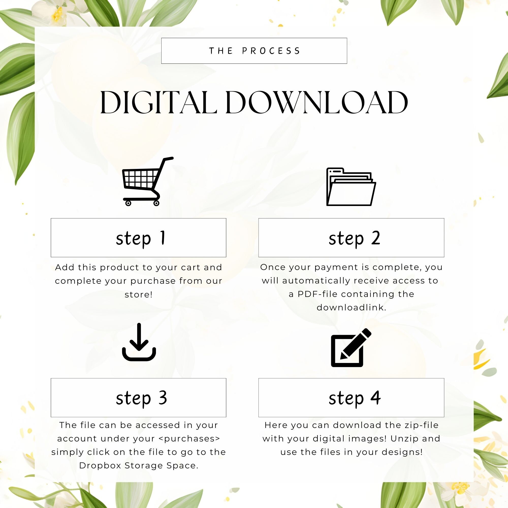 Lemon Digital Paper Seamless JPG, Summer Fruit Blossom Branches, Juicy ...