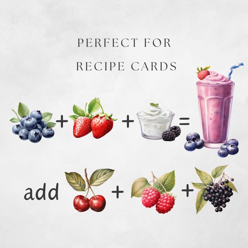 Forest Fruit Clipart Smoothie Watercolor Image PNG Blackberries ...