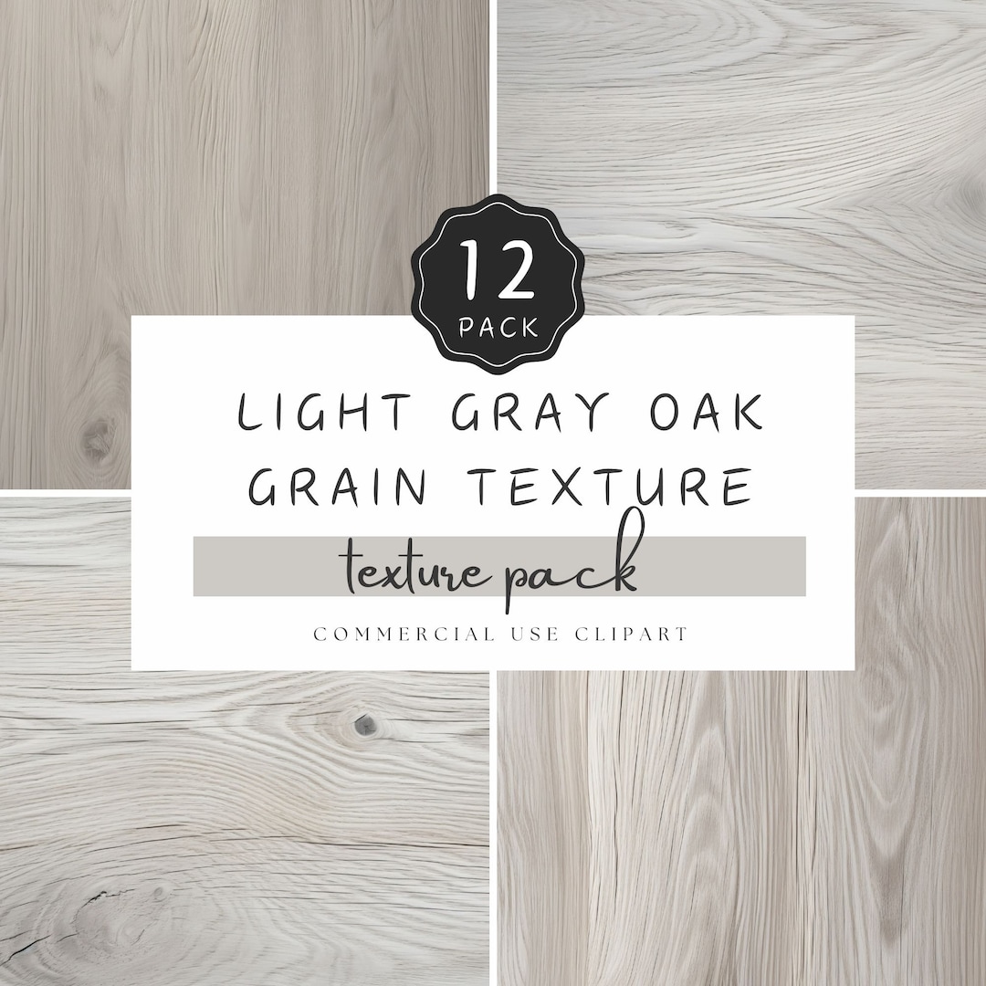 Light Gray Oak Grain Texture Pack, 12 Digital Papers of Wood Slates ...