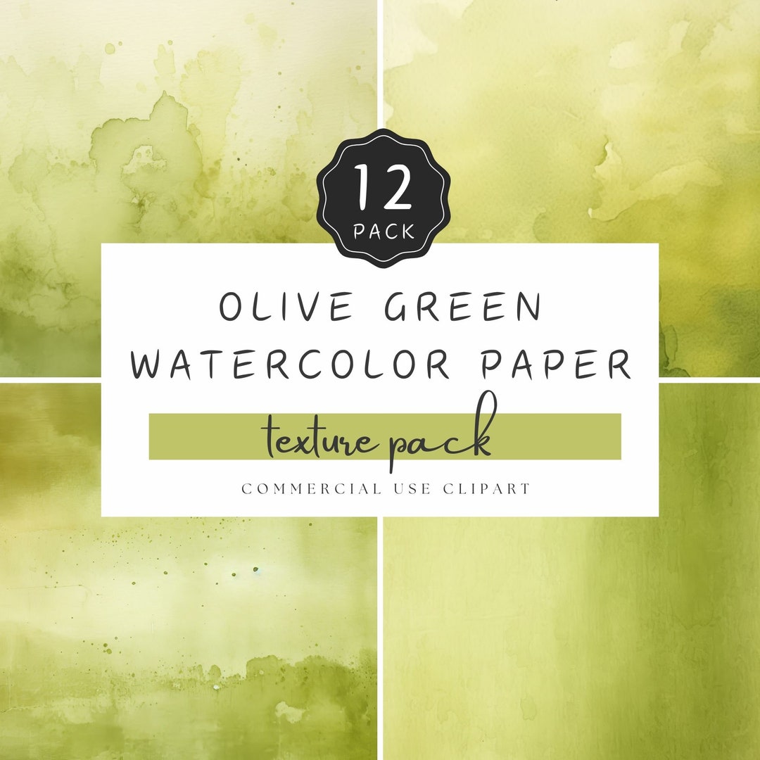 Olive Green Watercolor Texture, JPG Clipart Background Watercolor Wash ...