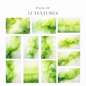Lime Green Watercolor Wash Texture Pack, Light Green Background Digital ...