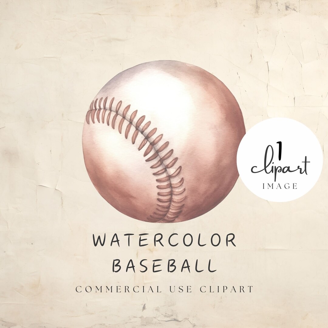 Watercolor Baseball Clipart, Classic Sports Illustration, Transparent ...