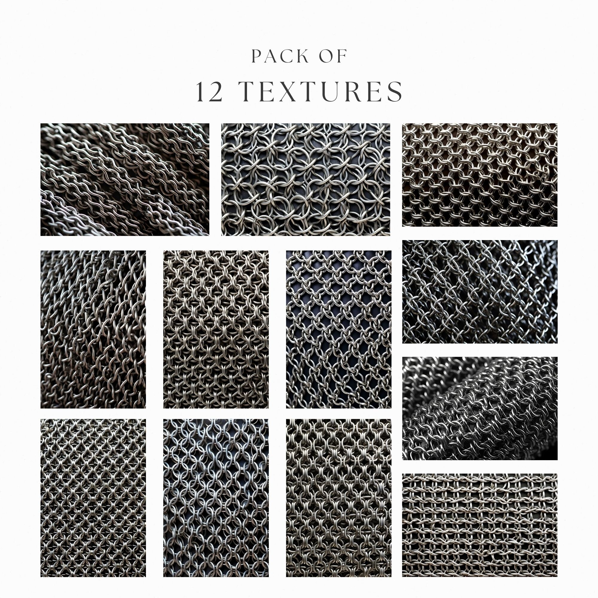 Chainmail Texture Pack, Realistic Medieval Background, Zinc Knight ...