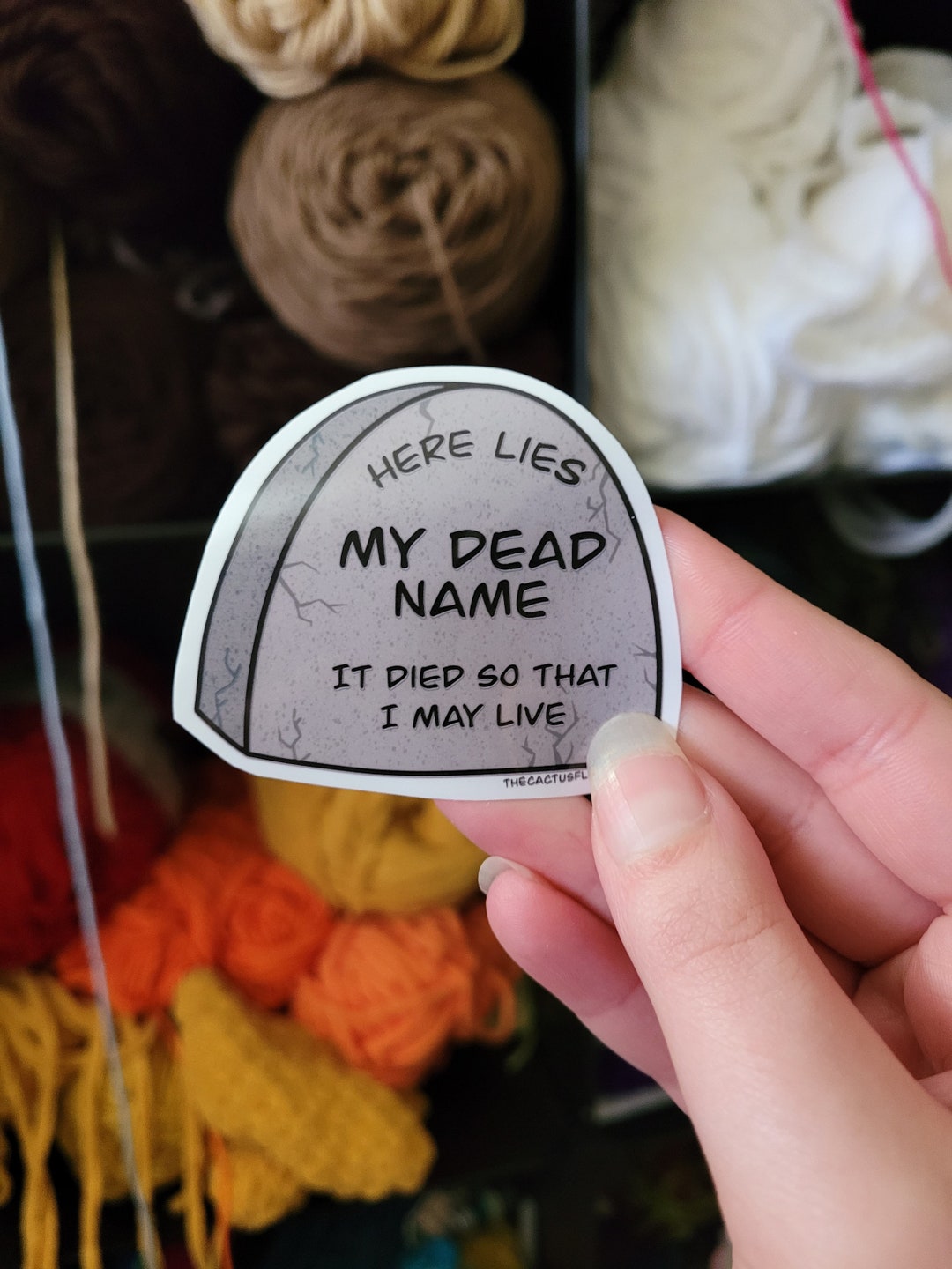 Dead Name Tombstone Sticker, Kawaii, Cute, Stationary, Pride, Gay ...