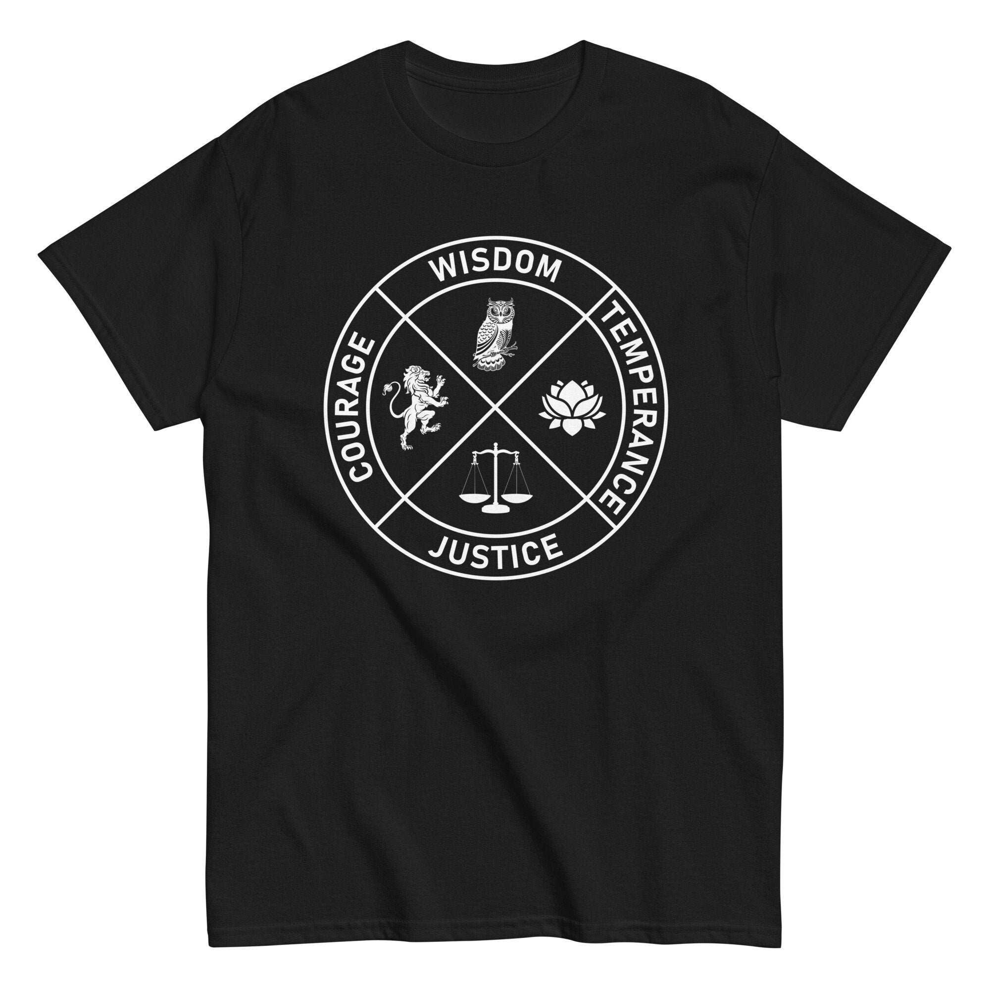 4 Stoic Virtues Wisdom Temperance Justice Courage Stoicism T-shirt ...