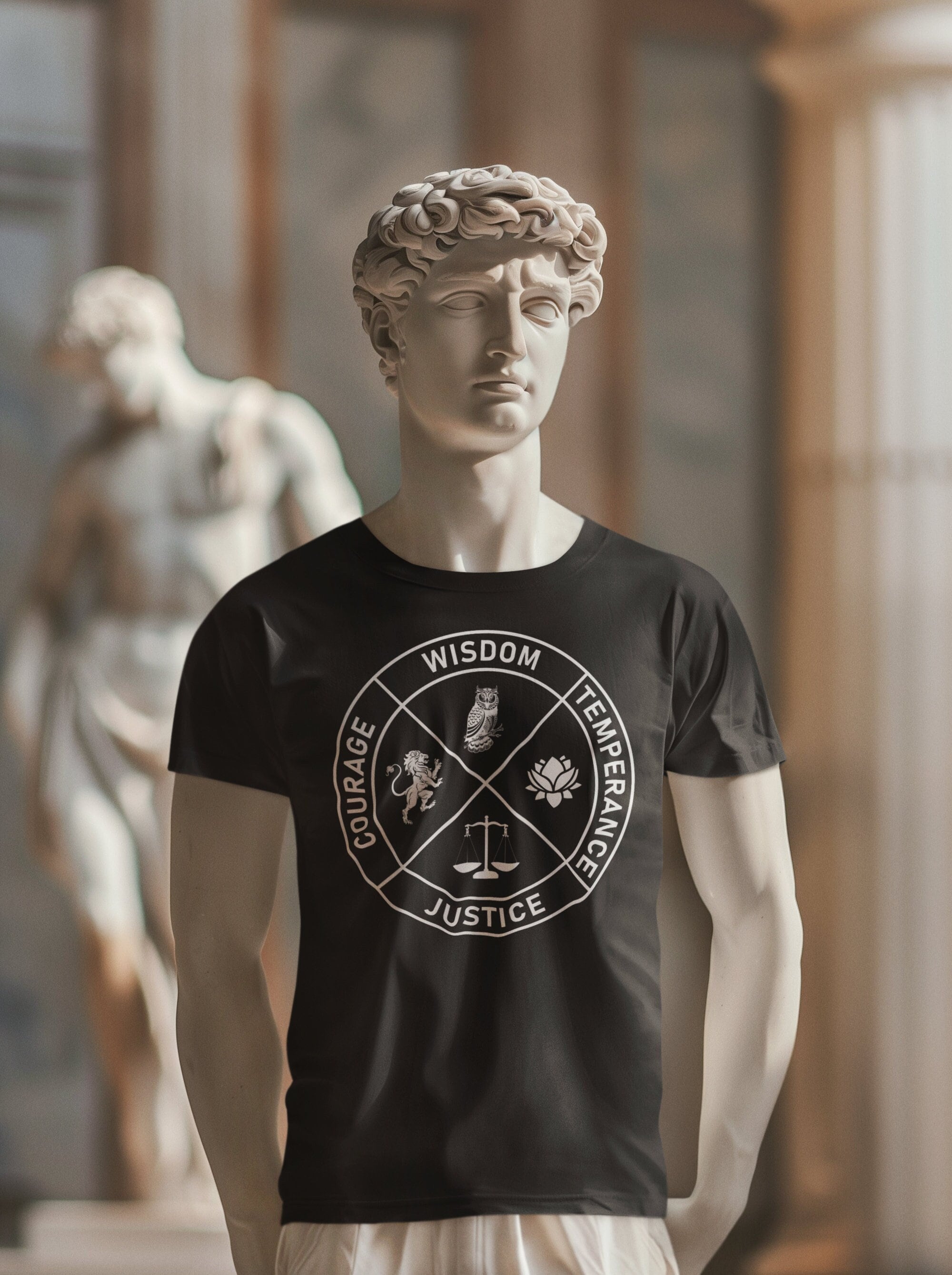 4 Stoic Virtues Wisdom Temperance Justice Courage Stoicism T-shirt ...