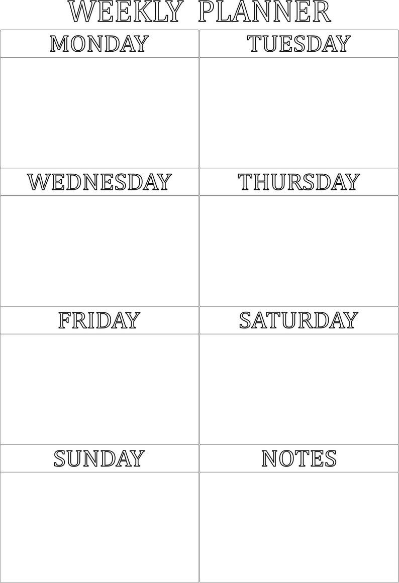 Simple Weekly Office Home Desk Wall Planner - Etsy