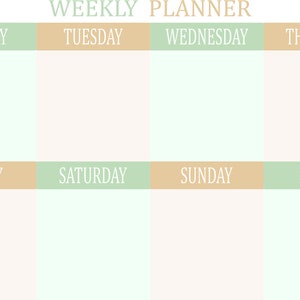 Simple Weekly Office Home Desk Wall Planner - Etsy