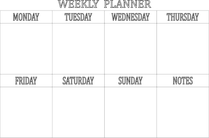 Simple Weekly Office Home Desk Wall Planner - Etsy