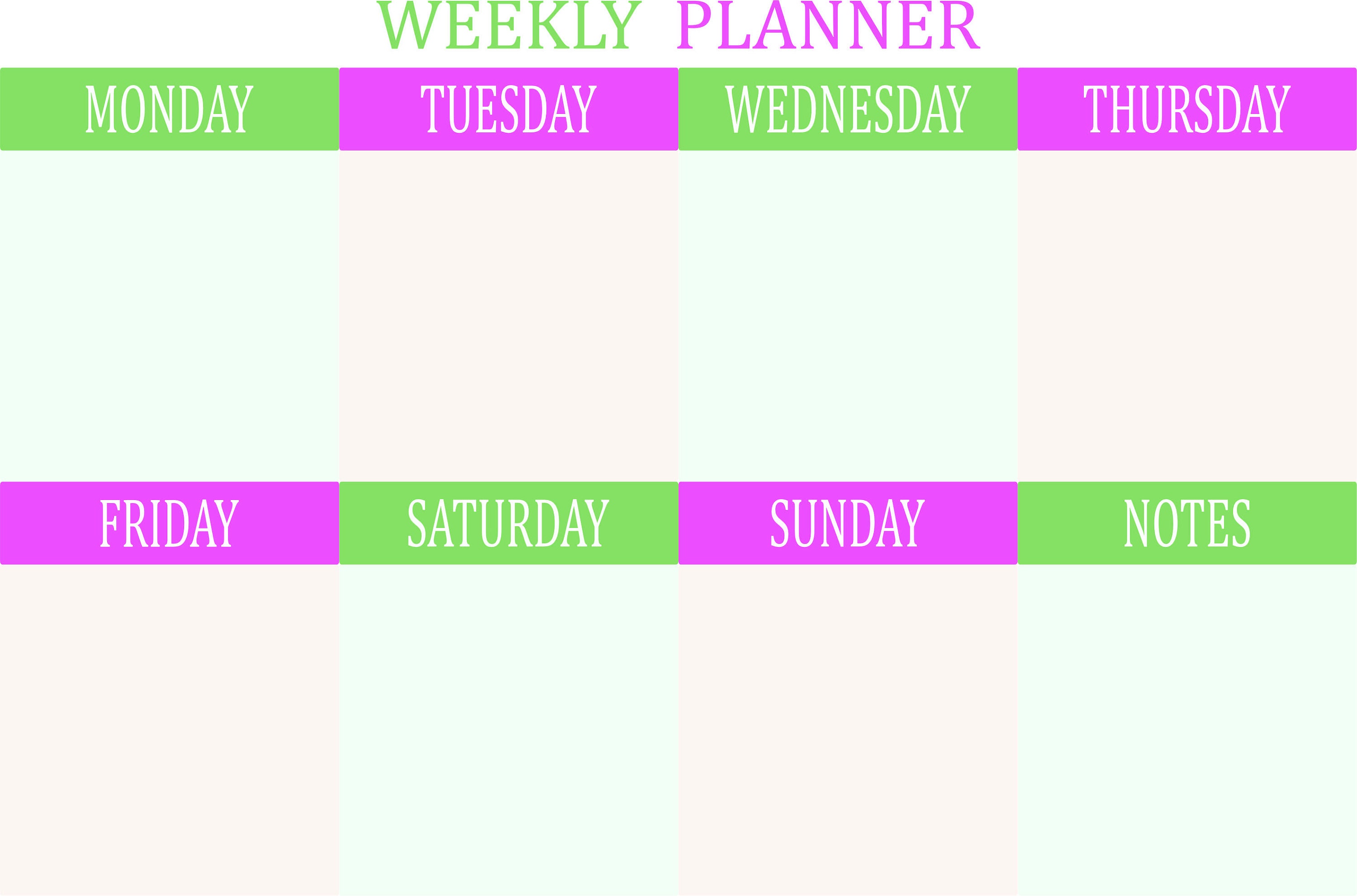Simple Weekly Office Home Desk Wall Planner - Etsy