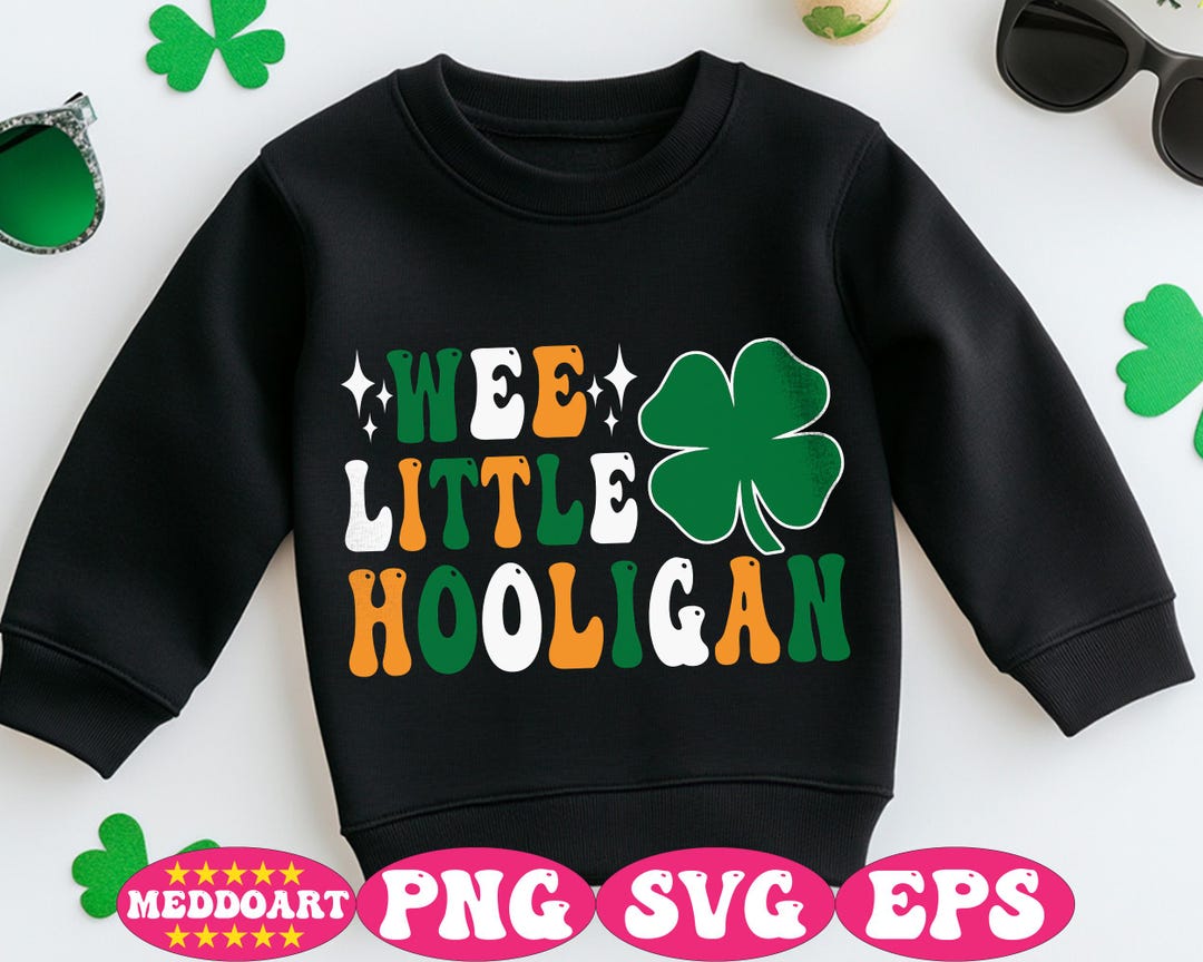 Little Hooligan PNG, St. Patrick's Day SVG, Little Hooligan SVG, Groovy ...