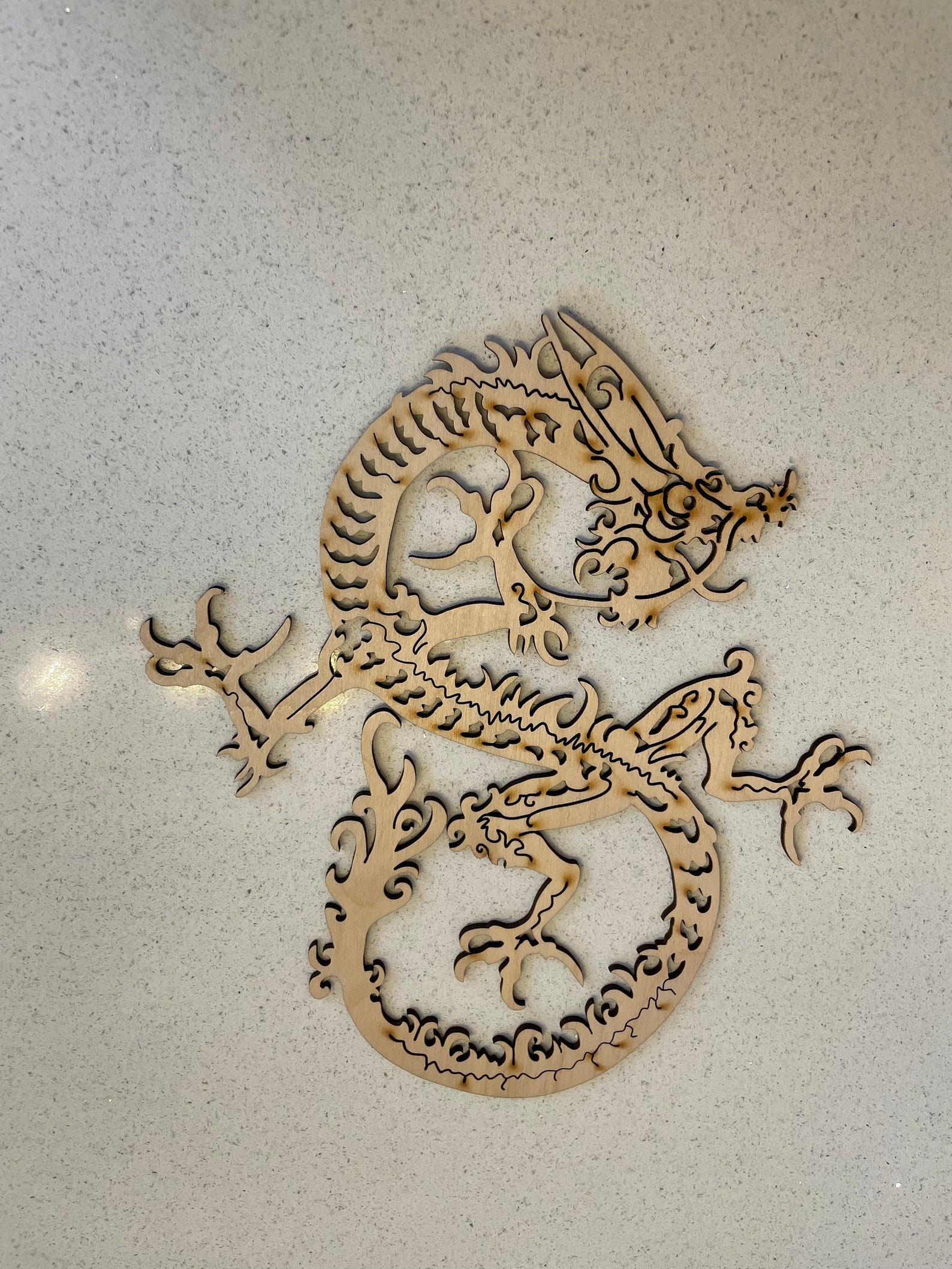 Chinese Dragon 3mm Laser Cut Craft Shape Birch Ply 27cm Craft Plain ...