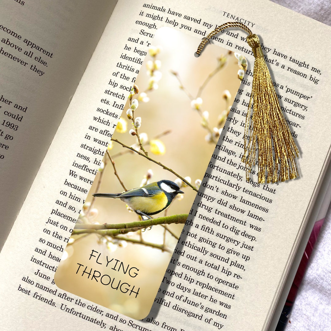 Great Tit in Blossom Bird Bookmark, Wildlife Bookmark, Bookmark With ...