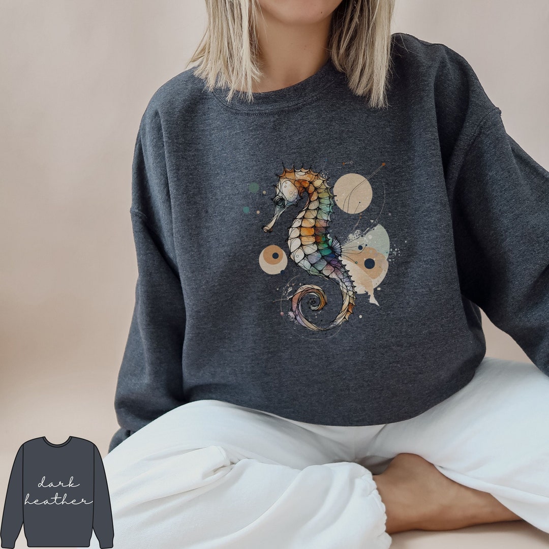 Sea Horse Sweater, Sea Horse Pullover, Sea Horse Gift, Ocean ...
