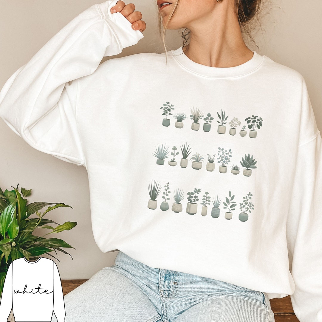 Japandi Style Pot Plant Sweatshirt: Minimalist Garden Art - Serene ...