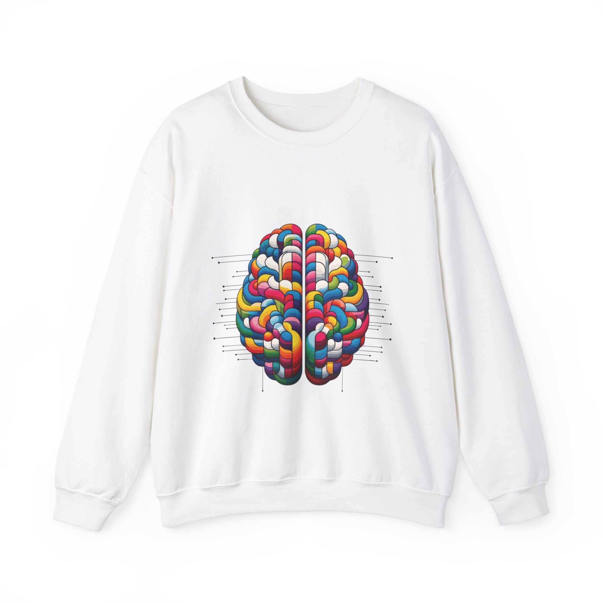 Brain Sweatshirt: Japandi & Bauhaus Fusion Design Minimalist Brain Art ...