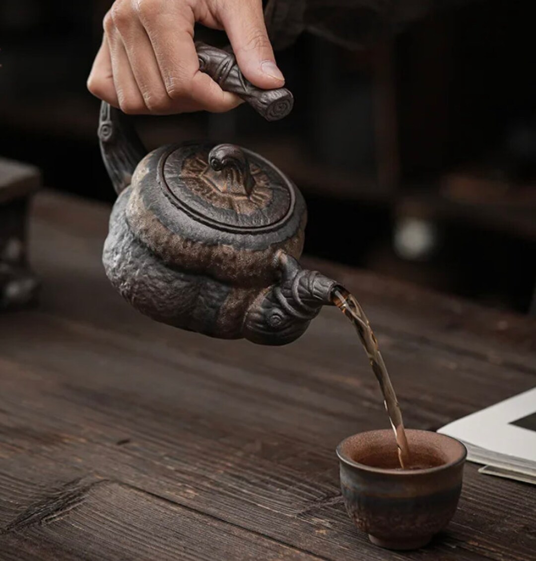 Japanese Handmade Stoneware Teapot Tea Pot Gilt Pumpkin Lifting Beam ...