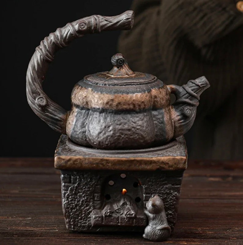 Japanese Handmade Stoneware Teapot Tea Pot Gilt Pumpkin Lifting Beam ...