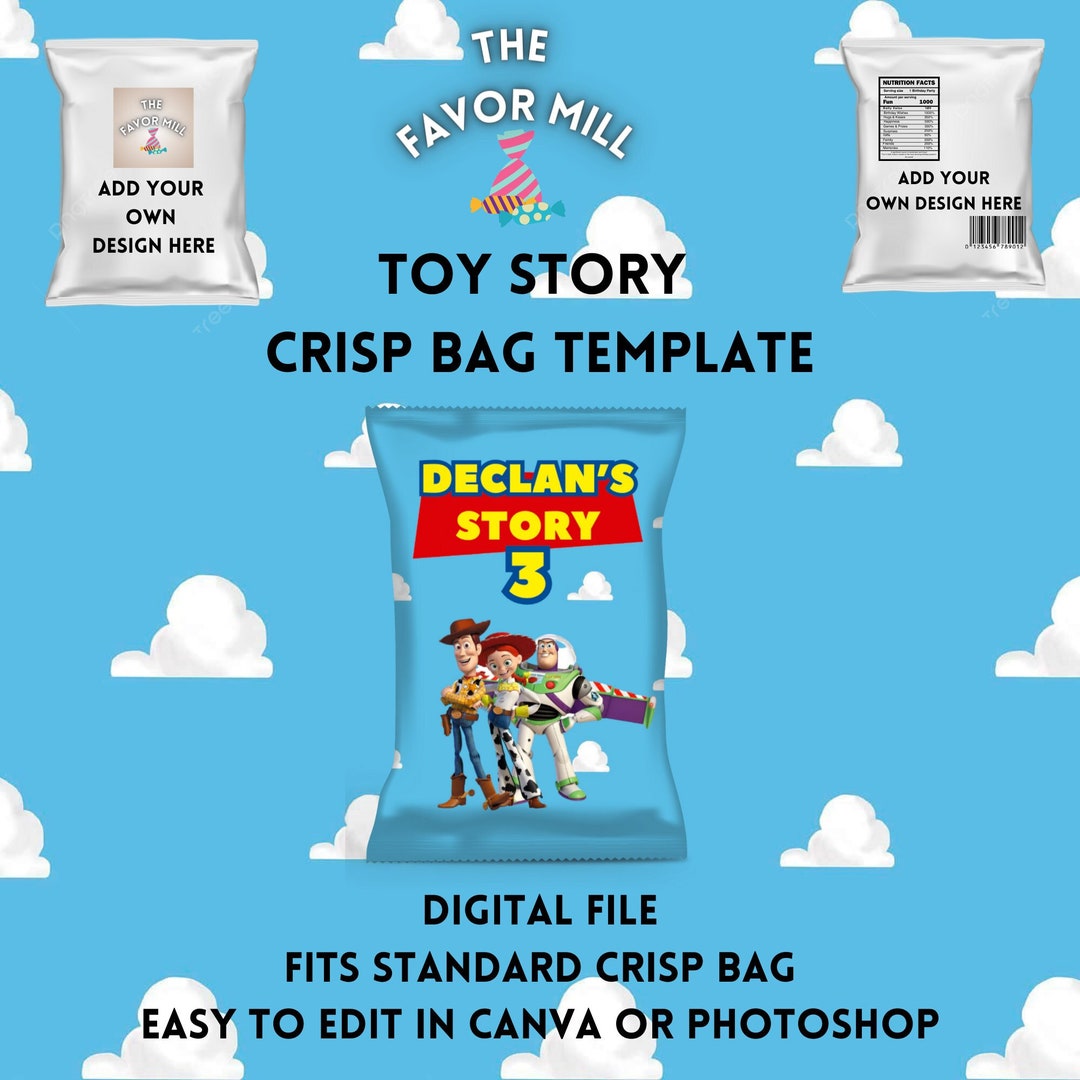 Toy Story Customisable Crisp/chip Bag Template, Edit in Canva ...