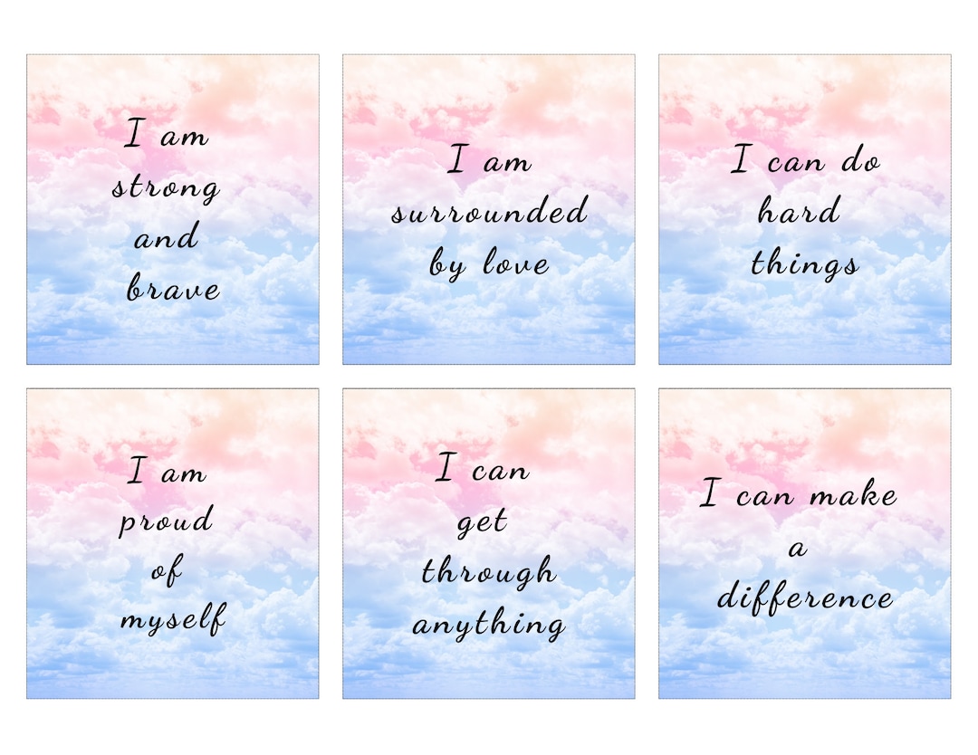 30 Printable Positive Affirmation Cards, Motivational Cards ...