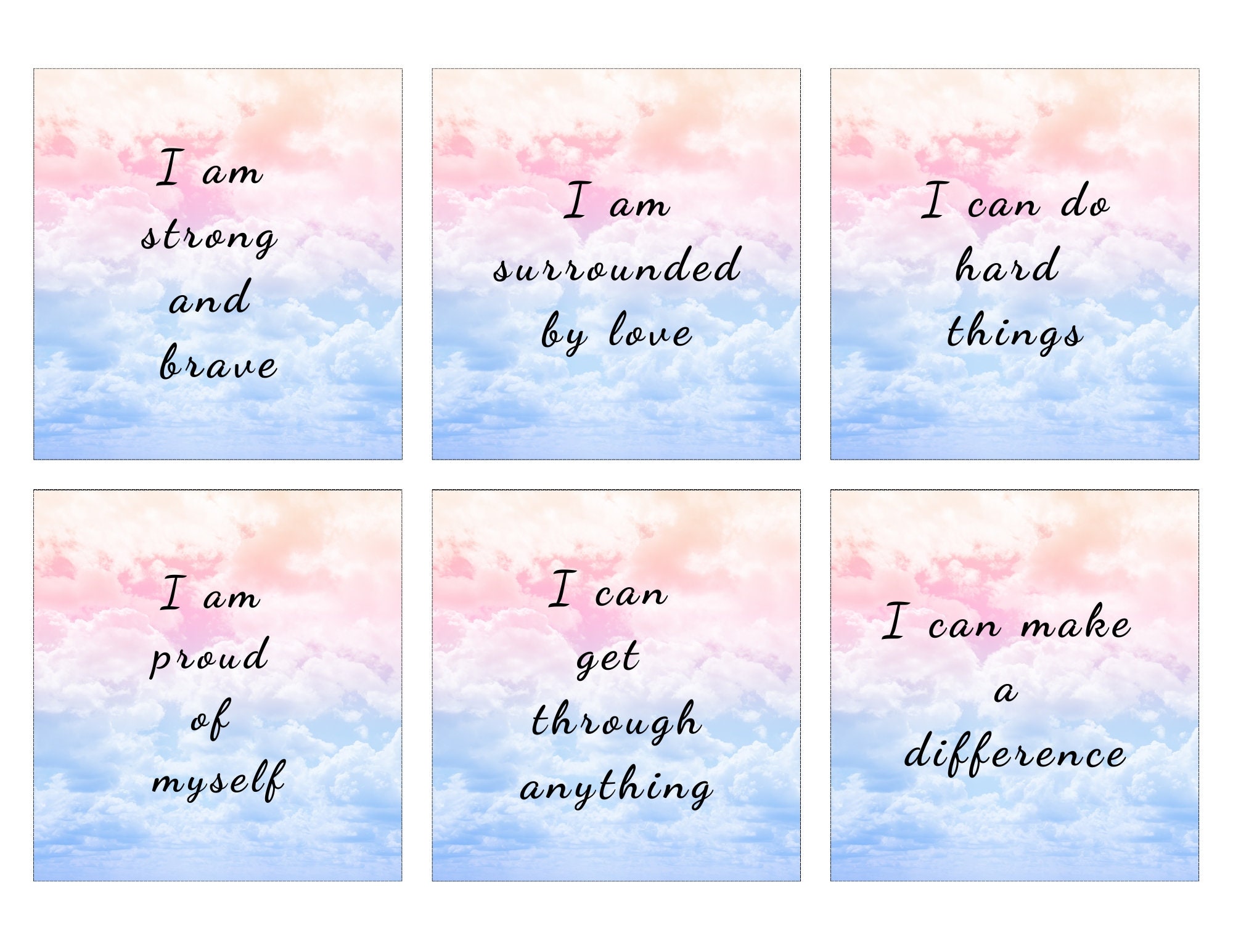 30 Printable Positive Affirmation Cards, Motivational Cards ...