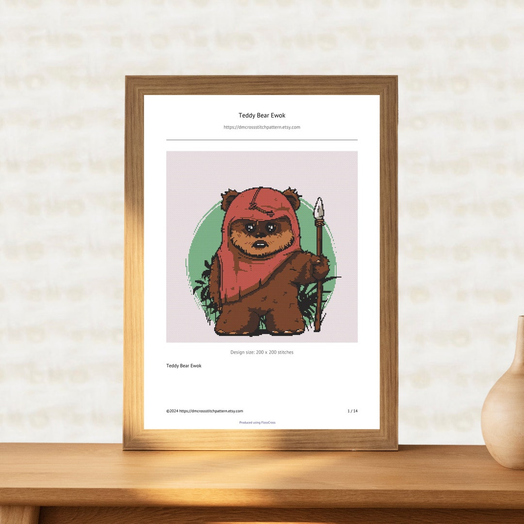 Ewok Cross-stitch PDF Pattern DMC Thread Colors Bundle Easy Cross ...