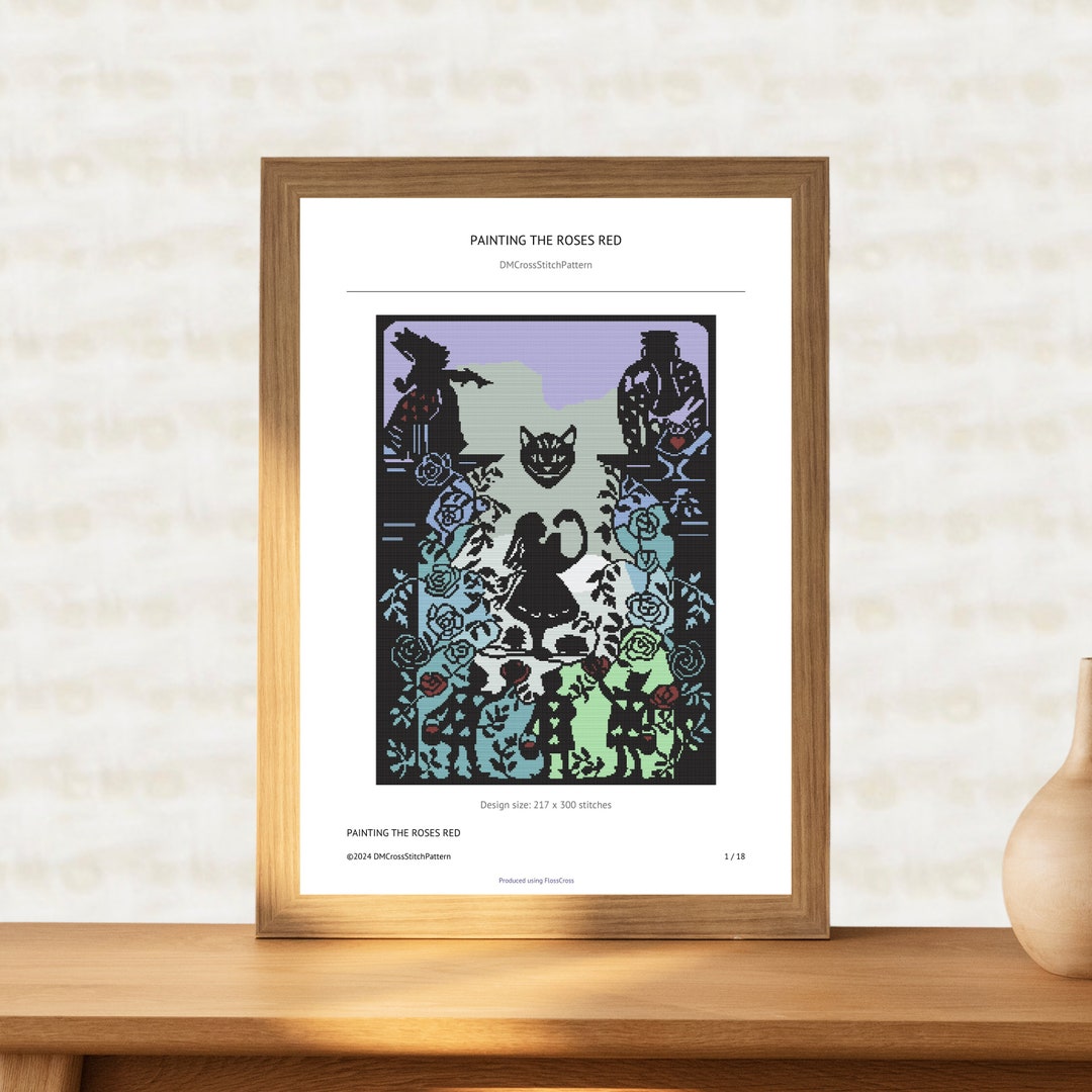 Painting the Roses Red Alice in Wonderland Cross-stitch PDF Pattern DMC ...