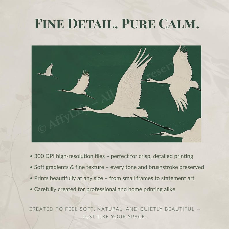 Japandi Crane Print: Wabi Sabi Zen Bird Art (PNG Download) - Etsy UK