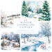 Watercolor Winter Clipart Bundle Snowflake Patterns, Editable Canva ...