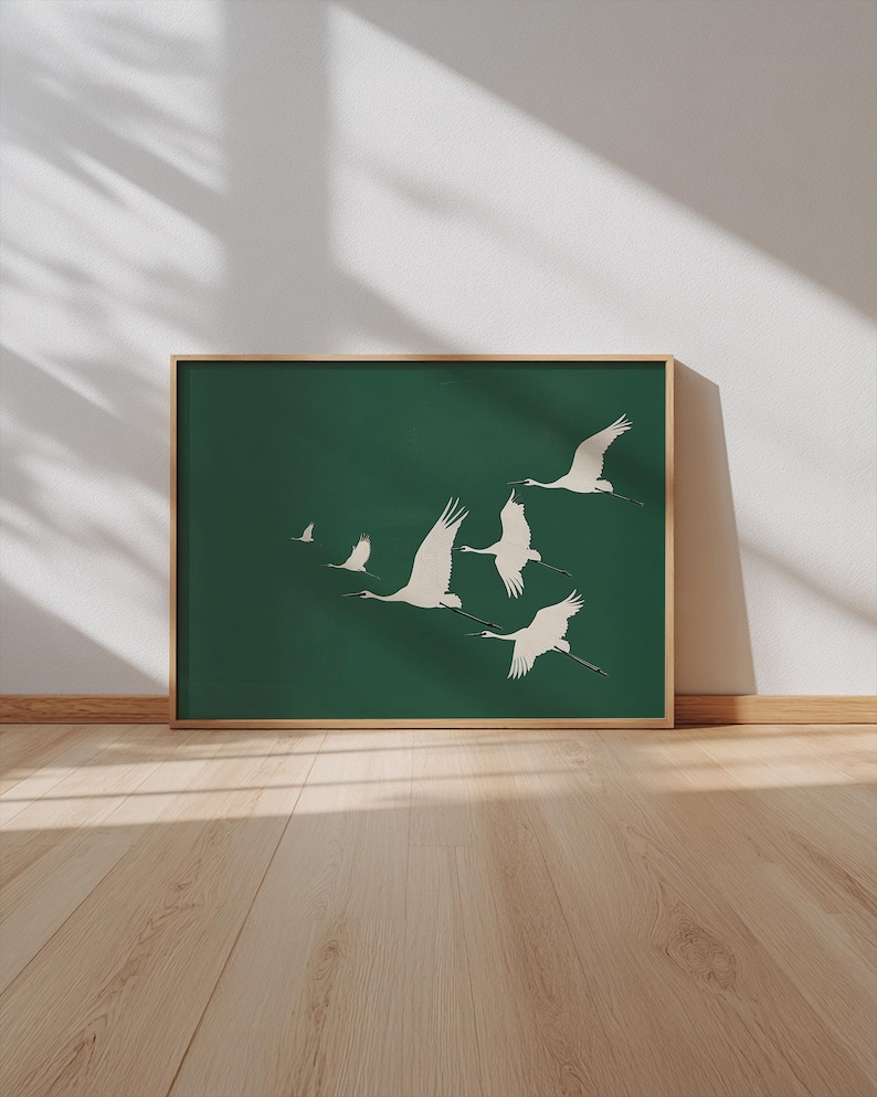 Japandi Crane Print: Wabi Sabi Zen Bird Art (PNG Download) - Etsy UK