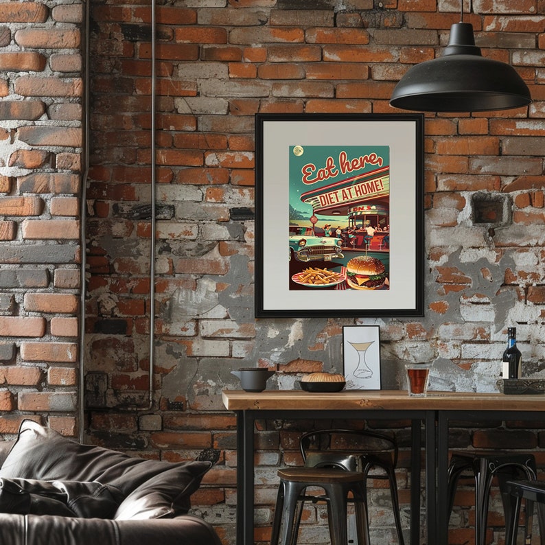 Retro Diner Wall Art Printable High-quality 300dpi Download Vintage ...