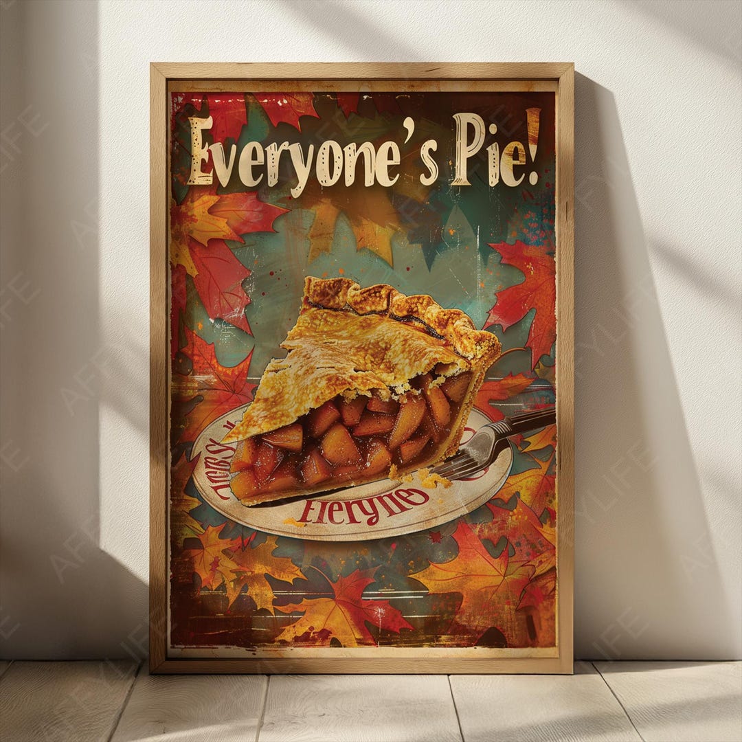 Timeless Apple Pie Poster – Cozy Pie Poster, Fall Harvest Art, Retro ...