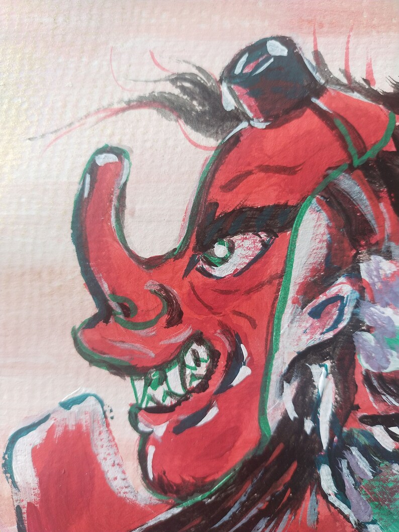 Tengu the One With the Red Face, Demon of Japanese Culture, Original ...