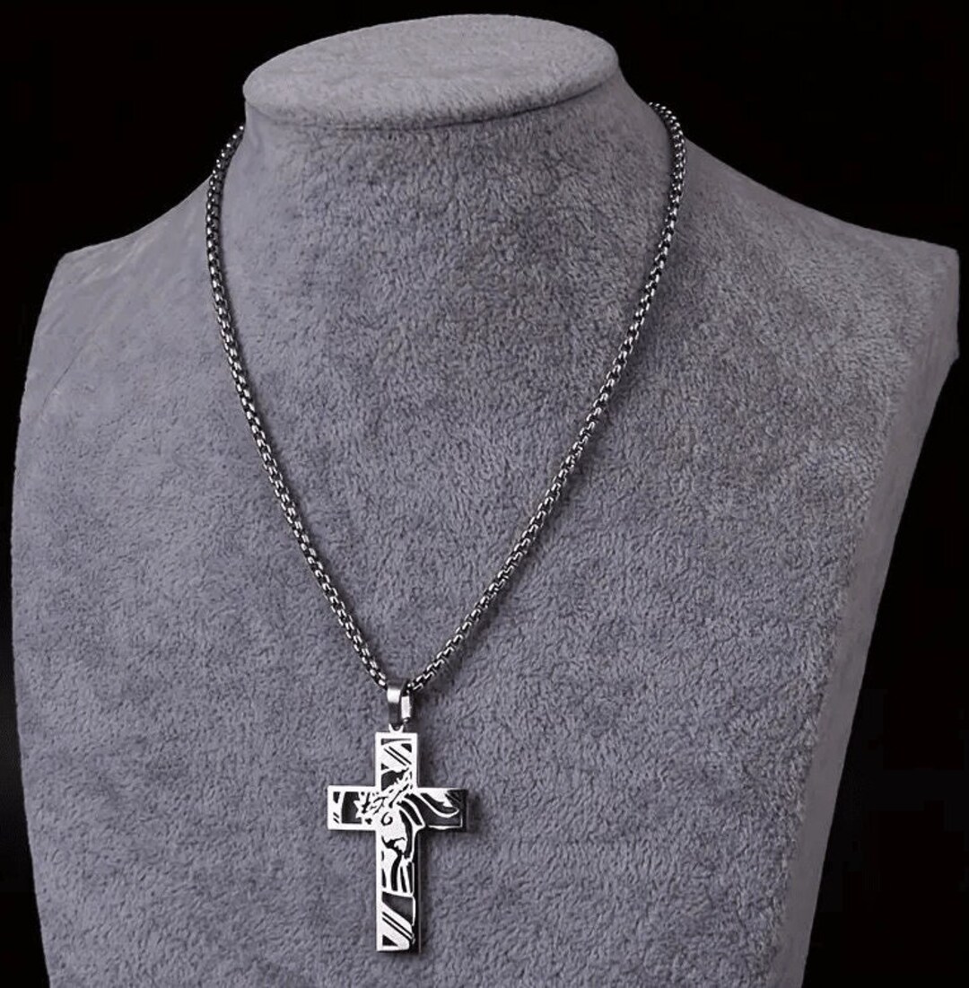 Stainless Steel Cross and Chain - Etsy
