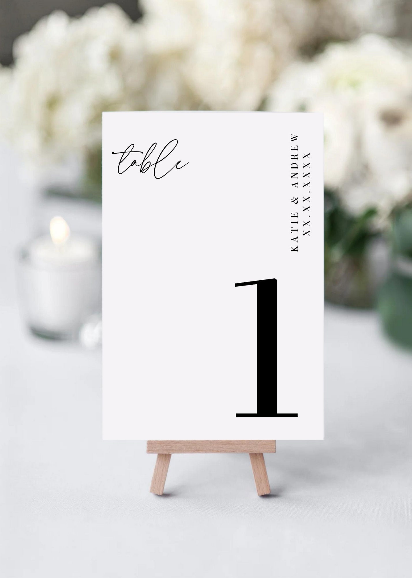 White Modern Table Numbers, Simple Wedding Table Numbers, Wedding Table ...