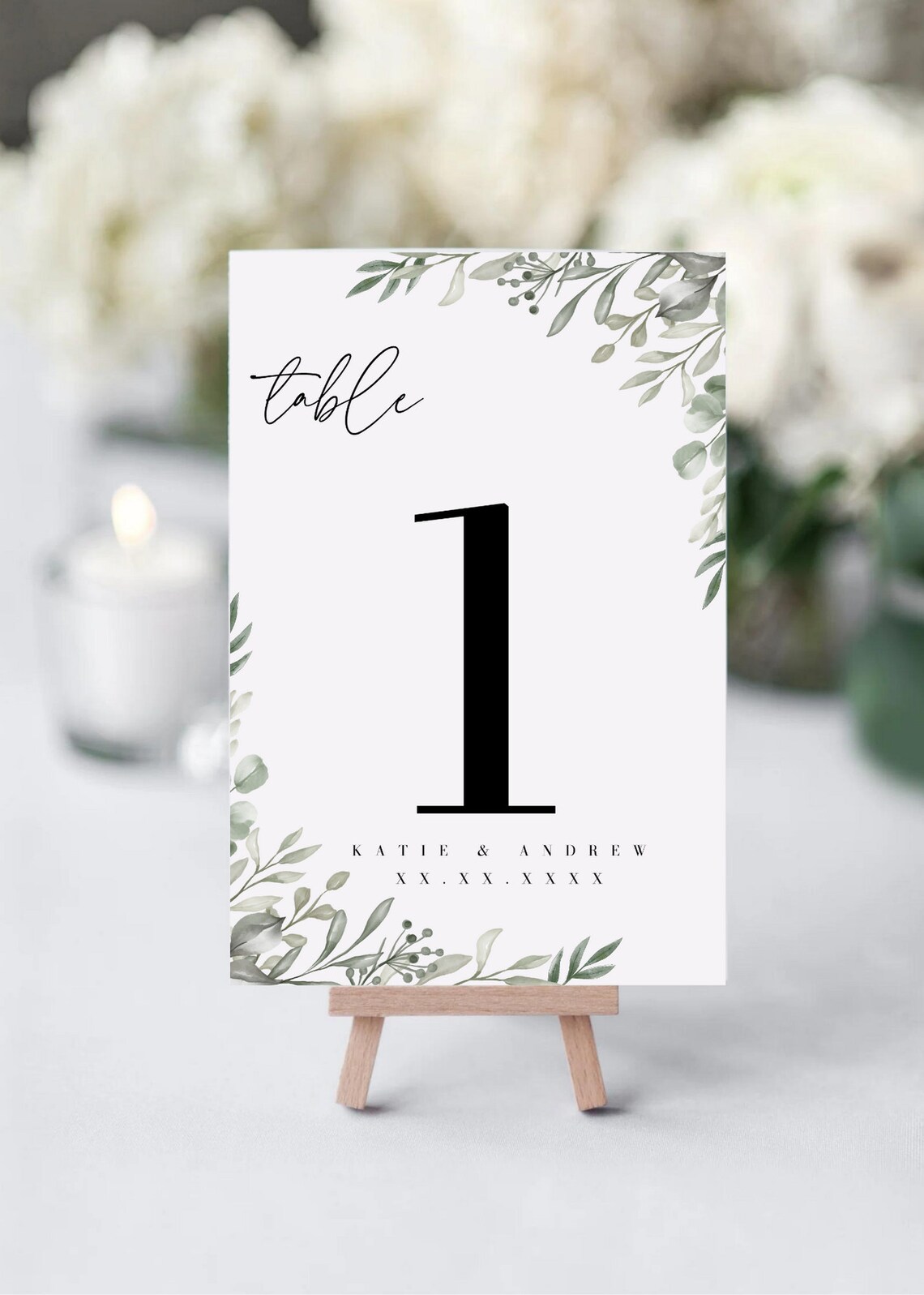 Greenery Wedding Table Numbers, Greenery, Eucalyptus, Table Numbers ...