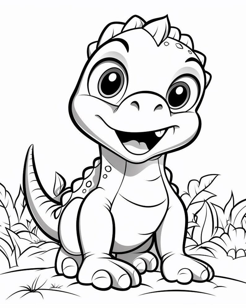 40 Dinosaur Coloring Pages Toddlers Kindergartners Fun Interesting ...