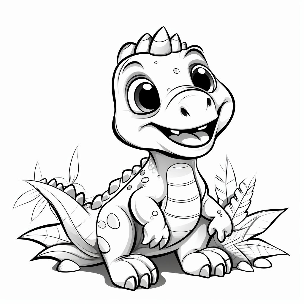 40 Dinosaur Coloring Pages Toddlers Kindergartners Fun Interesting ...