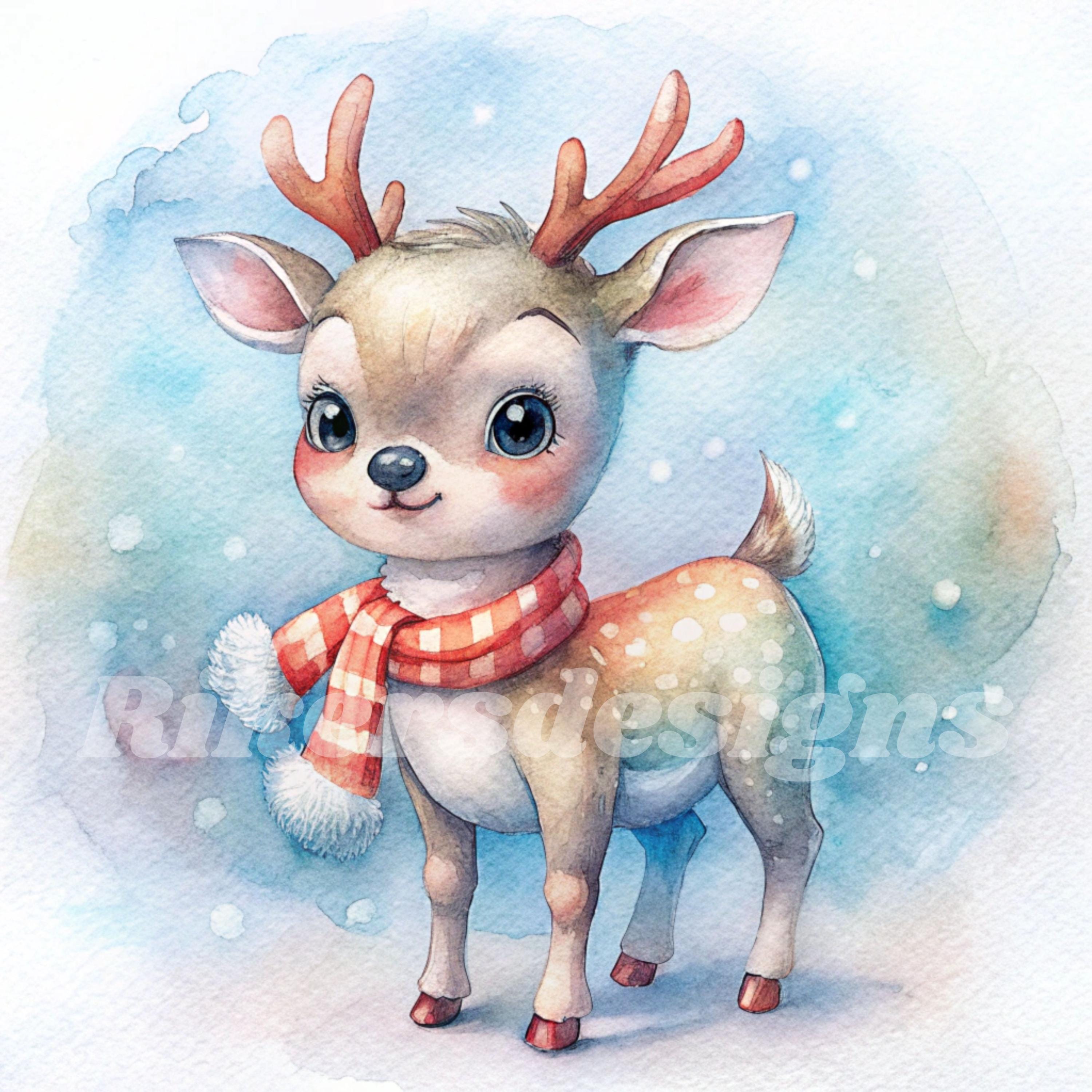 Christmas Clipart Bundle Cute Animals, Reindeer Clipart, Santa Clipart ...