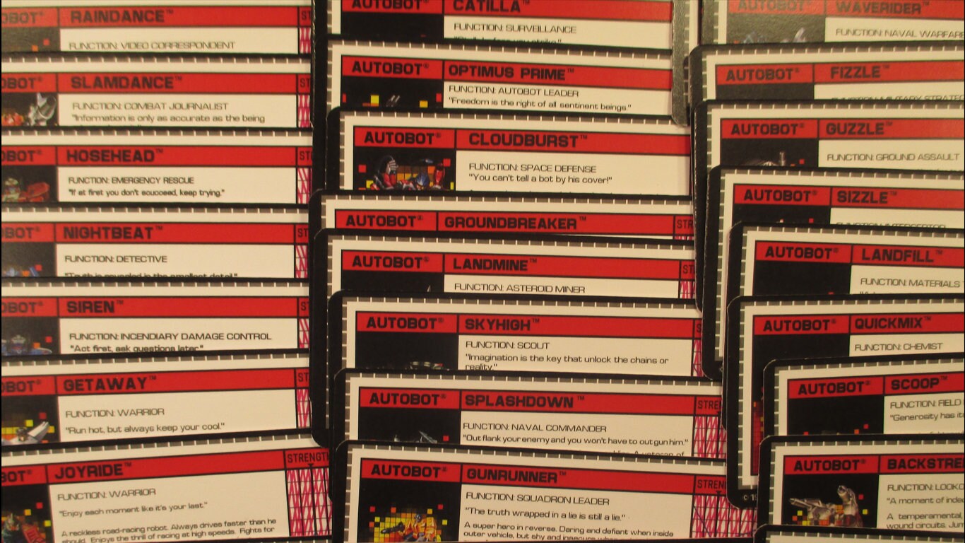 1988 TRANSFORMERS 40th Anniversary Custom Repro Tech Spec Cards Deck - Etsy