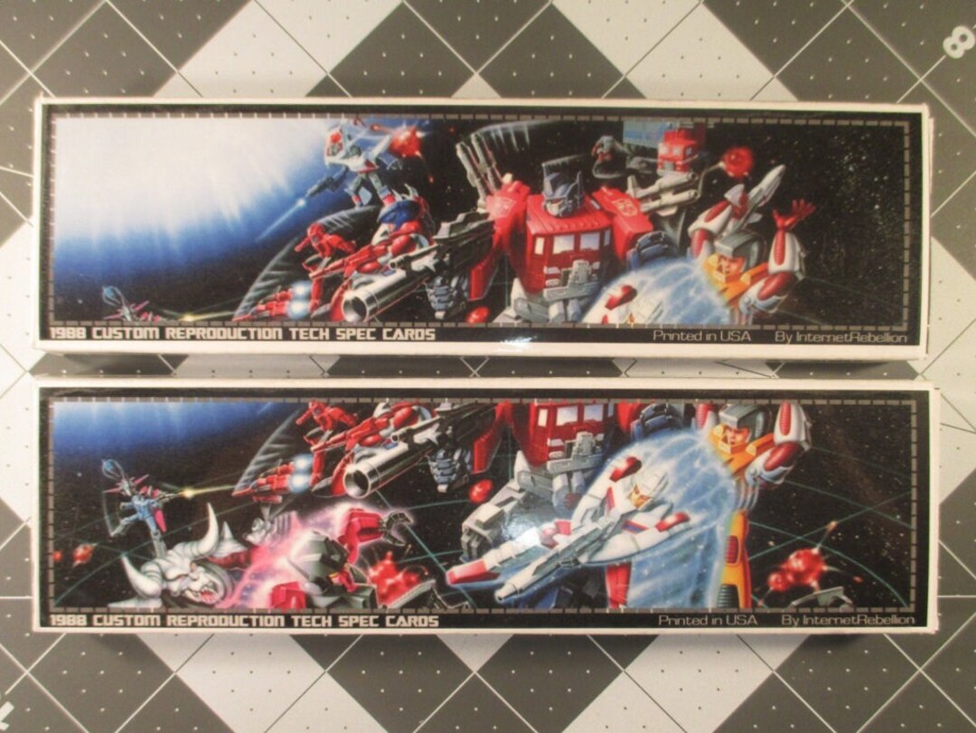 1988 TRANSFORMERS 40th Anniversary Custom Repro Tech Spec Cards Deck - Etsy