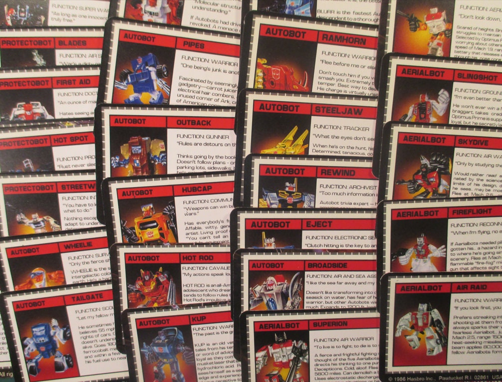 TRANSFORMERS 40TH ANNIVERSARY 1986 Repro Tech Spec Deck - Etsy