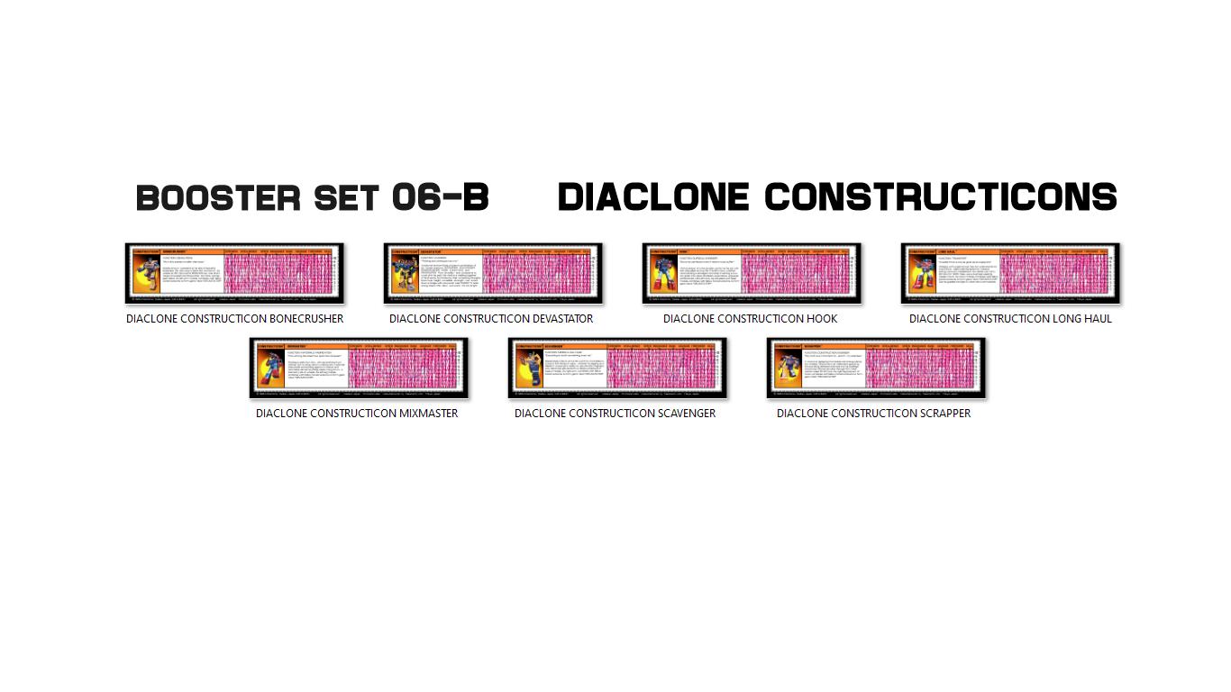 DIACLONE Constructicons TRANSFORMERS Custom Tech Spec Cards Boost Set ...