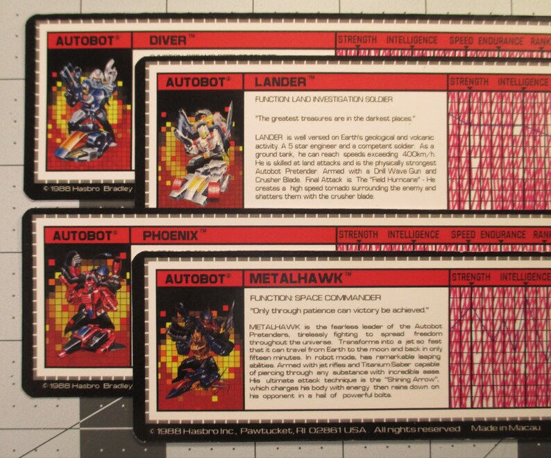 MASTERFORCE Autobots Japanese Exclusive Transformers Custom Tech Spec ...