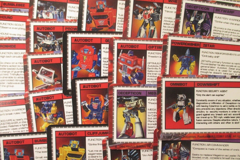 1984 TRANSFORMERS 40th Anniversary Custom Repro Tech Spec Card Deck - Etsy