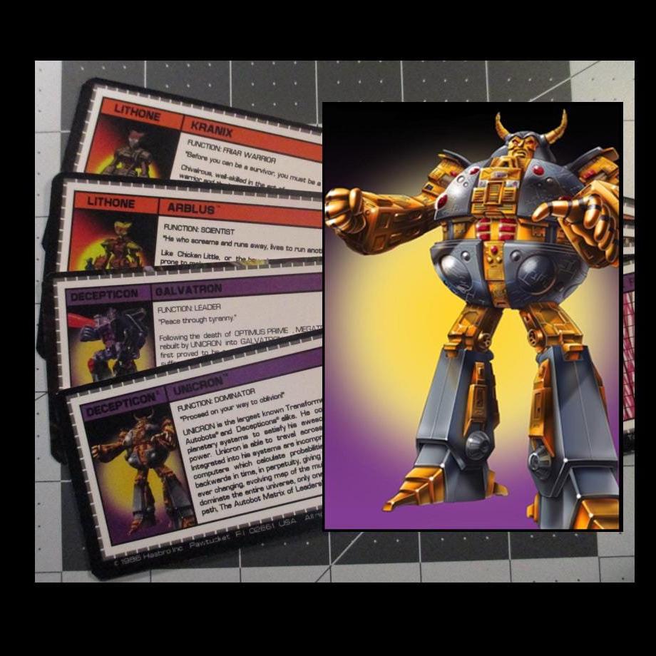 1986 Movie Characters Transformers Custom Tech Spec Cards Boost Set 11 ...