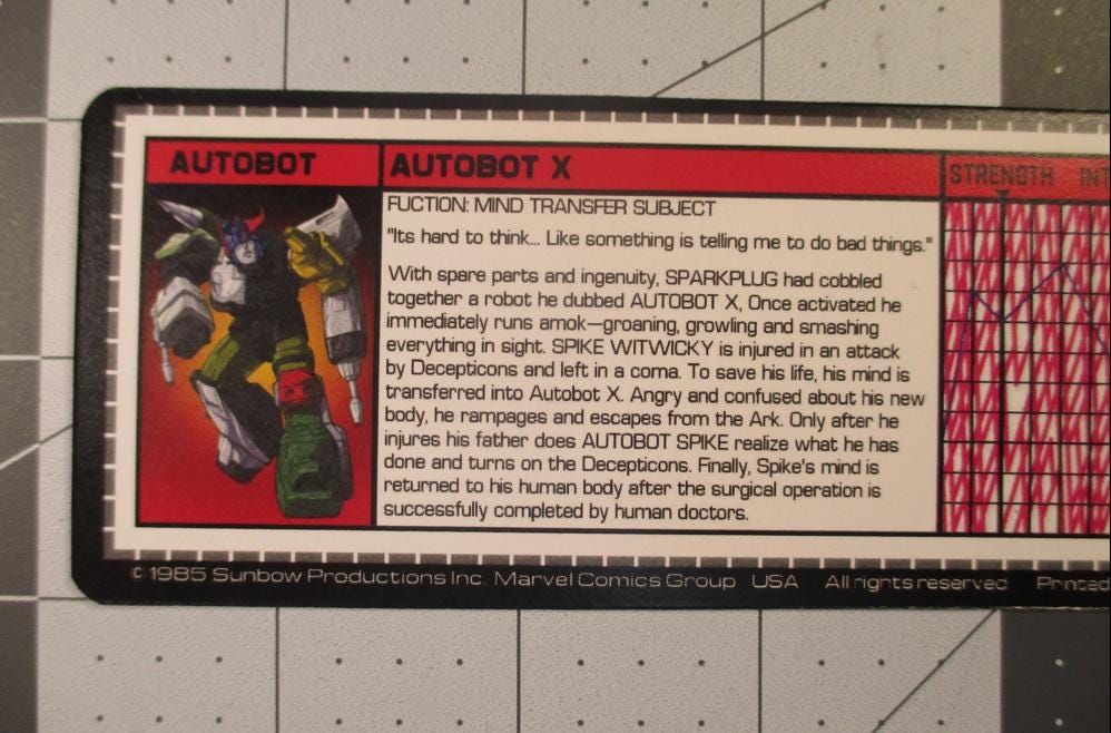 G1 Cartoon Characters Transformers Custom Tech Spec Cards Boost Set 11 ...