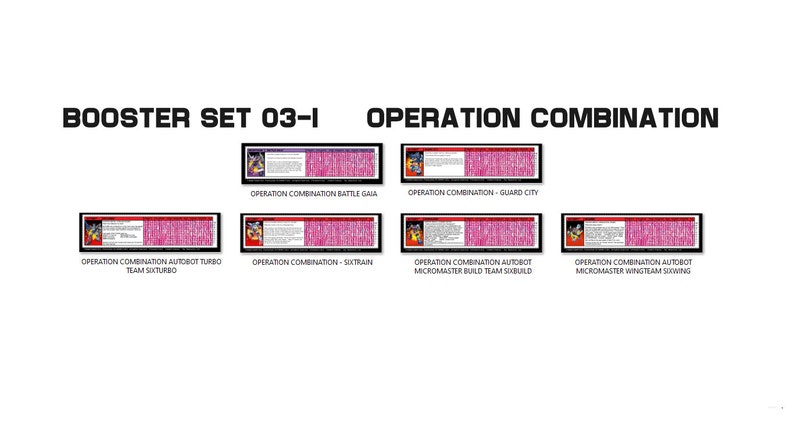 TRANSFORMERS Japanese Exclusive Tech Spec Set 03I Booster Operation ...